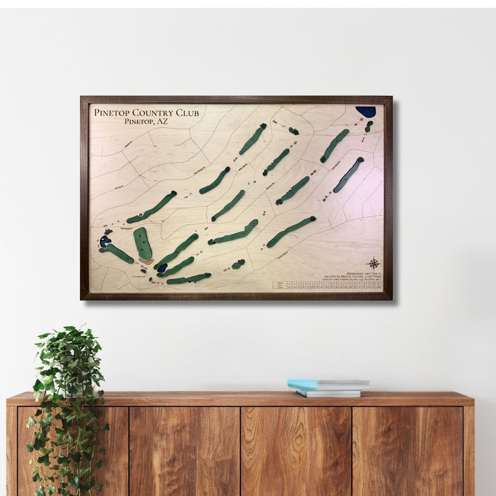 Custom Golf Course Wood Map | 3D Wooden Golf Wall Decor – Map Cuts