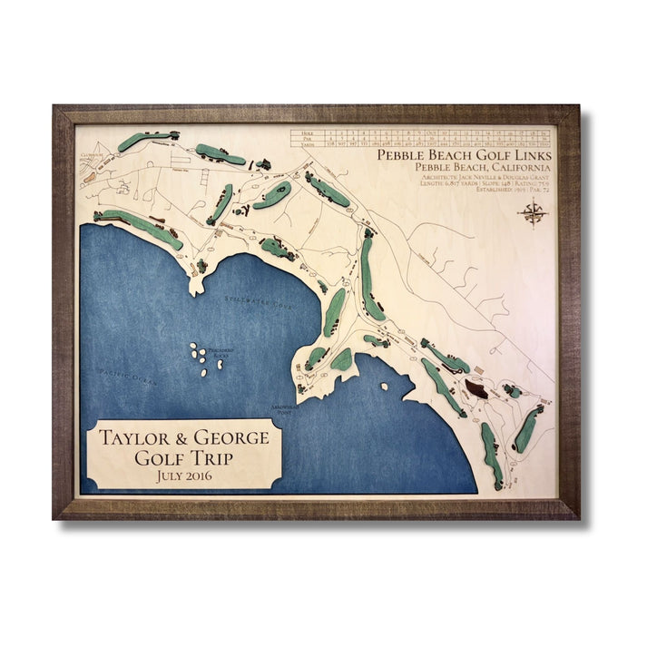 Custom Golf Course Wood Map | 3D Wooden Golf Wall Decor – Map Cuts