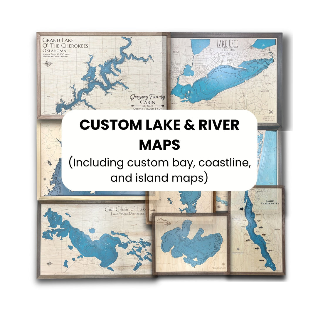Lake & River Maps | Custom Map Wall Decor – Map Cuts