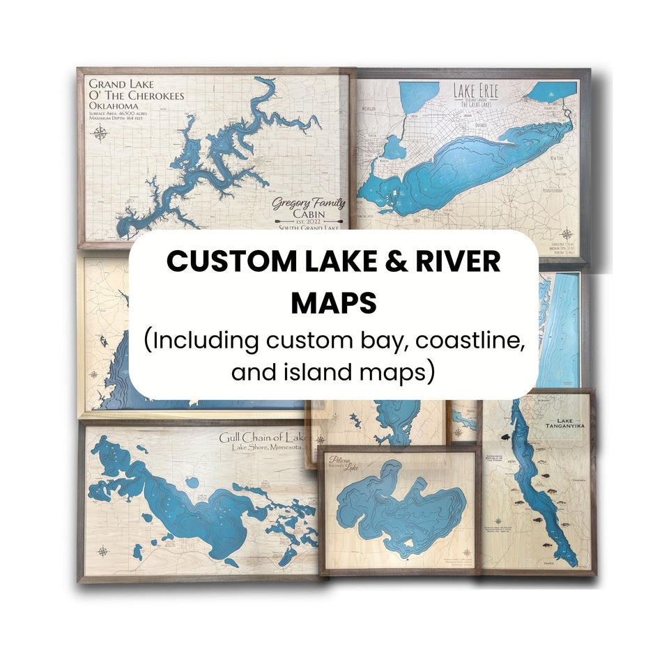 Lake & River Maps | Custom Map Wall Decor – Map Cuts