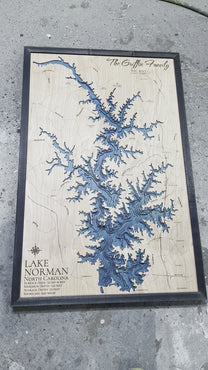 Custom Wood Engraved Lake Maps – Map Cuts