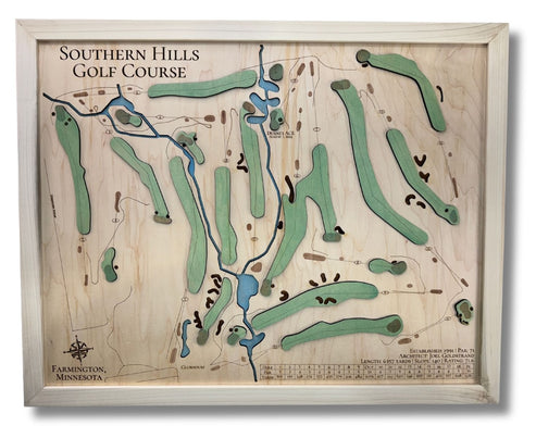 Custom Golf Course Wood Map | 3D Wooden Golf Wall Decor – Map Cuts