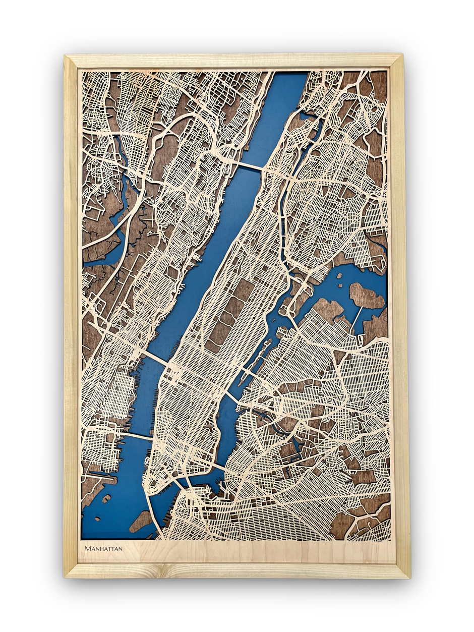 MapCuts—Custom Laser-Cut Wood Maps: Lake Maps |Golf Maps |City Maps ...